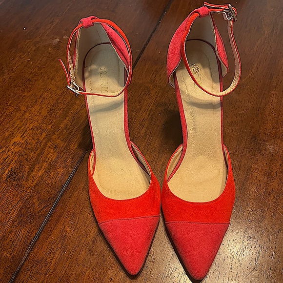 Shoes | Two Tone Red And Pink Heels | Poshmark